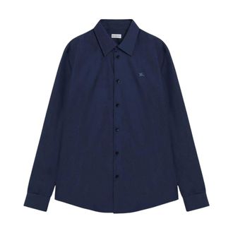 Burberry Hemdkragen aus Baumwollpopeline mit Monogramm-Motiv - - Shirts - Herren - Blau - S