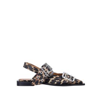 Ganni Femme, Chaussures, Brun, Taille: 36 EU Feminine Buckle Ballerina