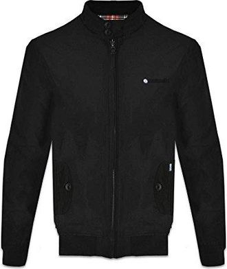 Lambretta Harrington Retro MOD Veste classique pour homme (as8, alpha, taille L, standard, noir), Noir, L