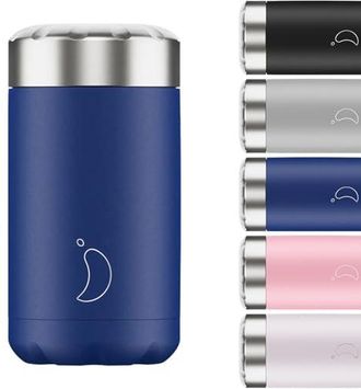 Chilly's Vorratsbeh&auml;lter - doppelwandiger, auslaufsicherer, wiederverwendbarer Premium-Lebensmittelbeh&auml;lter aus Edelstahl - Mattblau - 500ml, Matte Blue