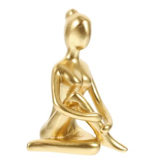Amosfun Yoga Girl Dekofigur Aus Resin Handbemalt Wohnzimmer Und B&uuml;ro Ornament Lebendige Farben Kreative Heimdekoration