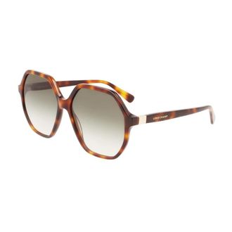 Longchamp Femme, Accessoires, Brun, Taille: ONE Size Lunettes de soleil en ac&eacute;tate marron avec cat&eacute;gorie 3