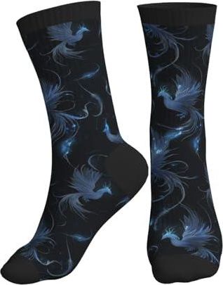 Generic Imprimé DOiseau Bleu Chaussettes Femme Évacuant LHumidité Chausettes Unisex Chaussettes Drole Pour Homme Course Quotidien 40Cm