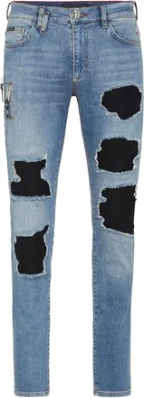 Philipp Plein Homme, Jeans, Bleu, Taille: W32 Jeans Slim Fit Skeleton