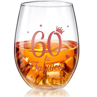 Patelai Stammlos Weinglas Roségold Geburtstag Weinglas Geschenk Jubiläum Gläser für Mann Frauen Geburtstag Party Hochzeit Jahrestag Dekorationen, 17 Unzen (60