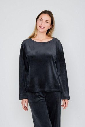Joop Longsweatshirt Velvet mit langen &Auml;rmeln, Rundhalsausschnitt