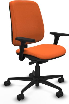 Piqueras y Crespo Schreibtischstuhl Home Office Alares mit 3D-Armlehnen, ausgestattet mit Syncro/Traslack und injiziertem Schaum. Mit Rollen von 65 mm, Nylon. Orange