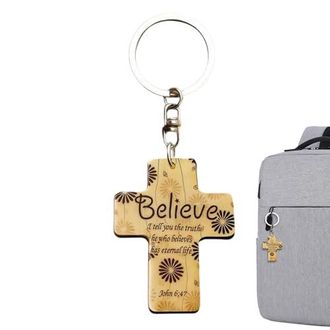 Generic Porte-clés chrétien avec inscription chrétienne, breloque de sac inspirante pour femme et homme, prière, église, baptême, fête danniversaire, Pâques, 