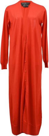 Ferragamo cardigan long &agrave; col v - Orange