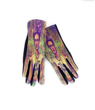 Generico Generico Damen-Handschuhe, bedruckt, berühmte Gemälde, mit Touchscreen-Funktion, Herbst, Winter, elegant, elastisch, 23 x 8 cm, Mehrfarbig, 38