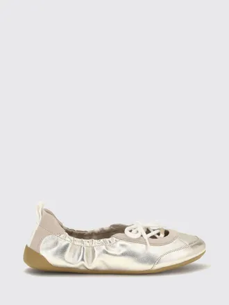 Chlo&eacute; Ballerines Kick en cuir de veau lamin&eacute; fronc&eacute;