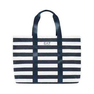 Emporio Armani Gestreifte Shopper-Tasche aus Baumwolle - - Bags - Damen - Mehrfarbig - ONE SIZE