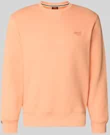 Superdry Sweatshirt mit Rundhalsausschnitt und Label-Stitching