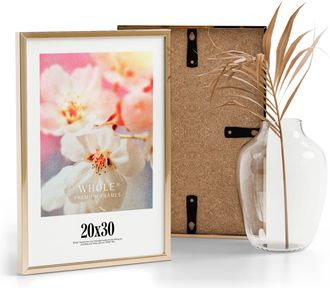 Whole Premium 2x Bilderrahmen 20x30 Gold Aluminium Rahmen 2-Pack | Bilderrahmen 20x30 Gold ALU f&uuml;r Poster | Bilderrahmen Gold 20x30 | Picture Frame 20x30 cm