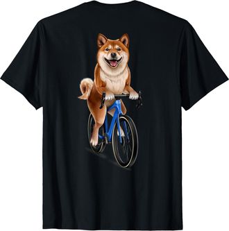 Fox Republic Design Happy Shiba Dog Reiten Mountainbike Fahrrad T-Shirt