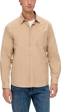 s.Oliver Herren Hemd Langarm, Regular Fit Brown S