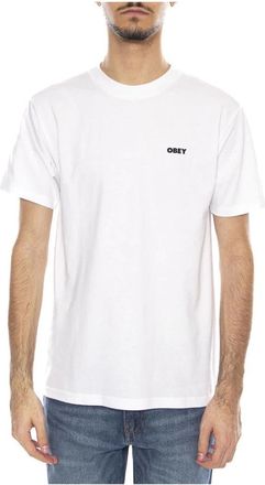 Obey Homme, Tops, Blanc, Taille: M T-Shirt Col Rond