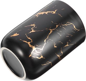 Artibetter DECHOUS Multifunktionaler Marmormuster Keramik wasserbecher Zahnb&uuml;rstenhalter Badezimmer Trinkbecher f&uuml;r Zuhause und Reisen Eleganter Schwarzer Aufbew