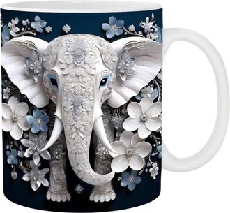 Generic Elefanten-Teetasse, Keramik-Kaffeetasse, große Kaffeetasse, Elefanten-Kaffeetasse, Elefanten-Teetasse, Keramik-Teetasse, 350 ml, Kaffeetasse, große Te