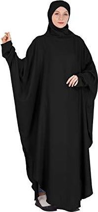 Generic Robes musulmanes pour femme - Solide - Sans manches - Longue robe élégante et confortable - Robe de prière Abaya, 01 Noir, XXL