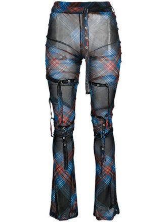 Charles Jeffrey Loverboy legging &agrave; motif tartan - Bleu