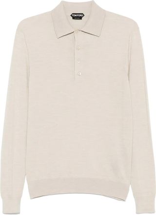 Tom Ford Fein gestricktes Poloshirt - Nude