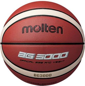 Molten BG3000 Basketball, für drinnen und draußen, Kunstleder, Größe 6, orange/elfenbeinfarben, geeignet für Jungen im Alter von 12, 13, 14 und Mädchen im Al