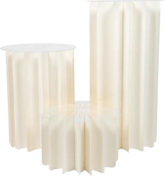TOPBATHY Colonne Romaine Pliable en Papier pour Mariage, Anniversaire, FêTe avec Couvercle Acrylique - Lot De 3 (30CM DiamèTre, 20/40/60CM Hauteur)