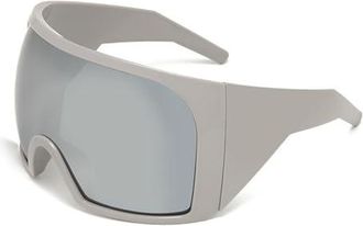 Generic Lunettes de soleil surdimensionnées pour femmes et hommes - Pour sports de plein air et vacances, Argenté., Medium