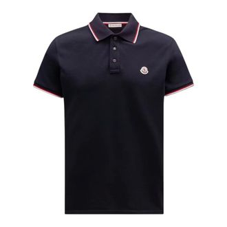 Moncler Polo &agrave; bordures ray&eacute;es - Homme - Tops - Bleu - Taille: L