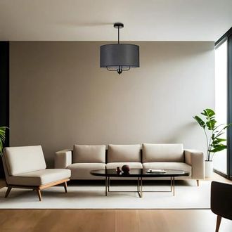 Opviq Elegant Black Chandelier, Metal Body, 45 cm Diameter, 70 cm Height, E27 Socket Max 40W, IP20 | Stylish Lighting for Modern Home D&eacute;cor