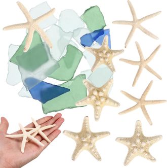 BESPORTBLE MUSISALY Maritimes Sea Glass Deko Nat&uuml;rlichen Seesternen und Muscheln Buntes Glas Vielseitig f&uuml;r Aquarium Vasenf&uuml;llung und Bastelprojekte Authentische