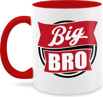 Shirtracer Tasse Tassen 325ml - Großer Bruder - Big Bro - schwarz/rot - 325 ml - Rot - geschenk große kaffeetasse grosser für großen fuer den grossen geschenke g