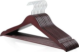 Amazon Basics Holz-Kleiderbügel für Anzüge, Kirsche, 1.2 x 44 x 22 cm, 10er-Pack