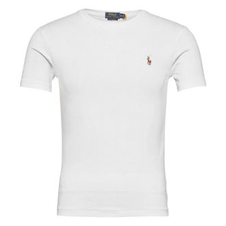 Ralph Lauren Homme, Tops, Blanc, Taille: M Pima Polo T-shirt