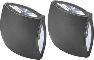 Beliani LED Außenwandleuchte 2er Set RAMAPO Schwarz