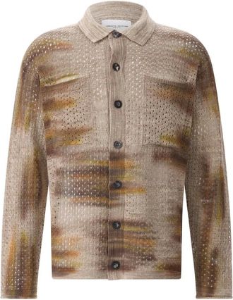 Roberto Collina Homme, Pulls, Brun, Taille: M Cardigan en m&eacute;lange de lin