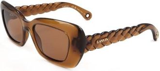 Lanvin LNV646S 208 Caramel Sunglasses Woman Iniettato, Modified Rectangle, 52