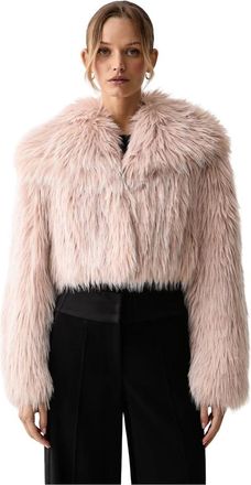 Patrizia Pepe Veste courte duveteuse - Femme - Vestes - Rose - Taille: 42 FR
