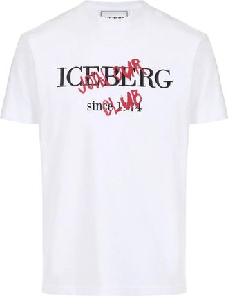 Iceberg Homme, Tops, Blanc, Taille: XL T-shirt en jersey de coton coupe slim