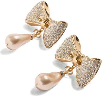 Valentino Garavani Baroque Pearl Drop Earrings - Gold