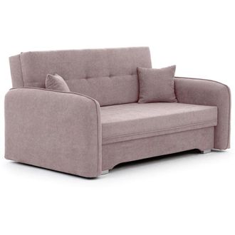 Best Mobilier Bestmobilier - Michelle - 3-sitzer einzelsofa schlaffunktion und bettkasten aus samt - rosa