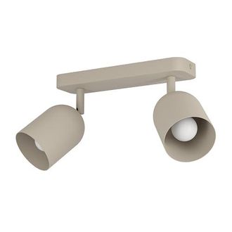 Eglo Plafonnier Tilston, 2 spots orientables, lampe de plafond pour salon et chambre, luminaire en acier couleur sable, douille E14, 28 cm