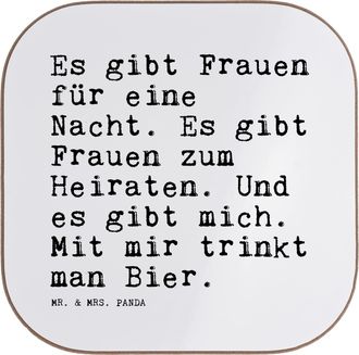 Mr. & Mrs. Panda Coaster Es gibt Frauen für... - Geschenk, Tassen Untersetzer, Gläser, Tischschoner, Freundin, Schwester, Spruch, Sprüche, Single, Statement, für, Kaff