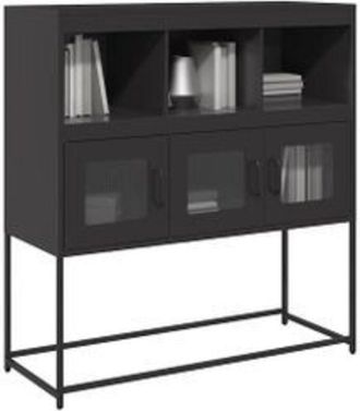 Les Tendances Buffet noir 100,5x39x107 acier laminé à froid