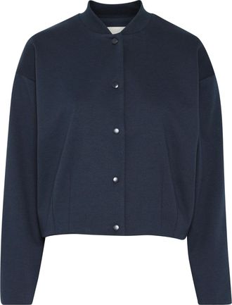 Ichi Ichi IXKATE Damen Jacke Bomberjacke Übergangsjacke mit Druckknöpfen leicht elastisch Loose fit, Größe:XXL, Farbe:Total Eclipse (194010)