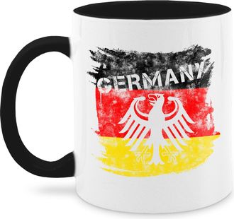 Shirtracer Tasse Tassen 325ml - Fußball EM WM - Germany mit Adler Deutschland - 325 ml - Schwarz - 2024 fussball vintage kaffeetasse fanartikel europameisterscha