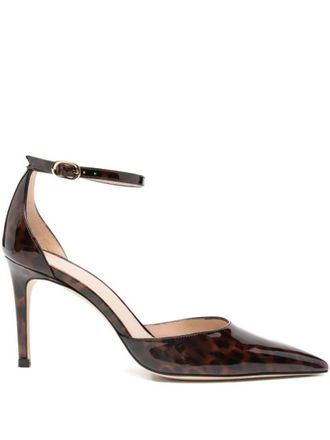 Stuart Weitzman Hohe Schuhe - Pointed-Toe Pumps With Leopard Print - Gr. 36,5 (EU) - in Grau - f&uuml;r Damen
