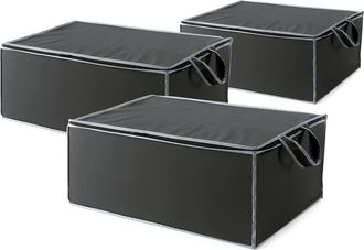 Compactor RAN9839 Aufbewahrungstasche f&uuml;r Bettdecken, 55 x 45 x 25 cm, Polypropylen und Eva, Mariniere-Serie, Wei&szlig;/Schwarz