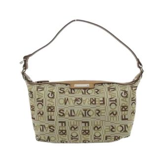 Ferragamo Sac bandouli&egrave;re en cuir et nylon Pre-owned - Femme - Pre-owned - Beige - Taille: ONE Size